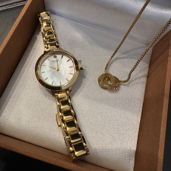 kate spade | Accessories | Kate Space Gold Watch And Necklace Set ...